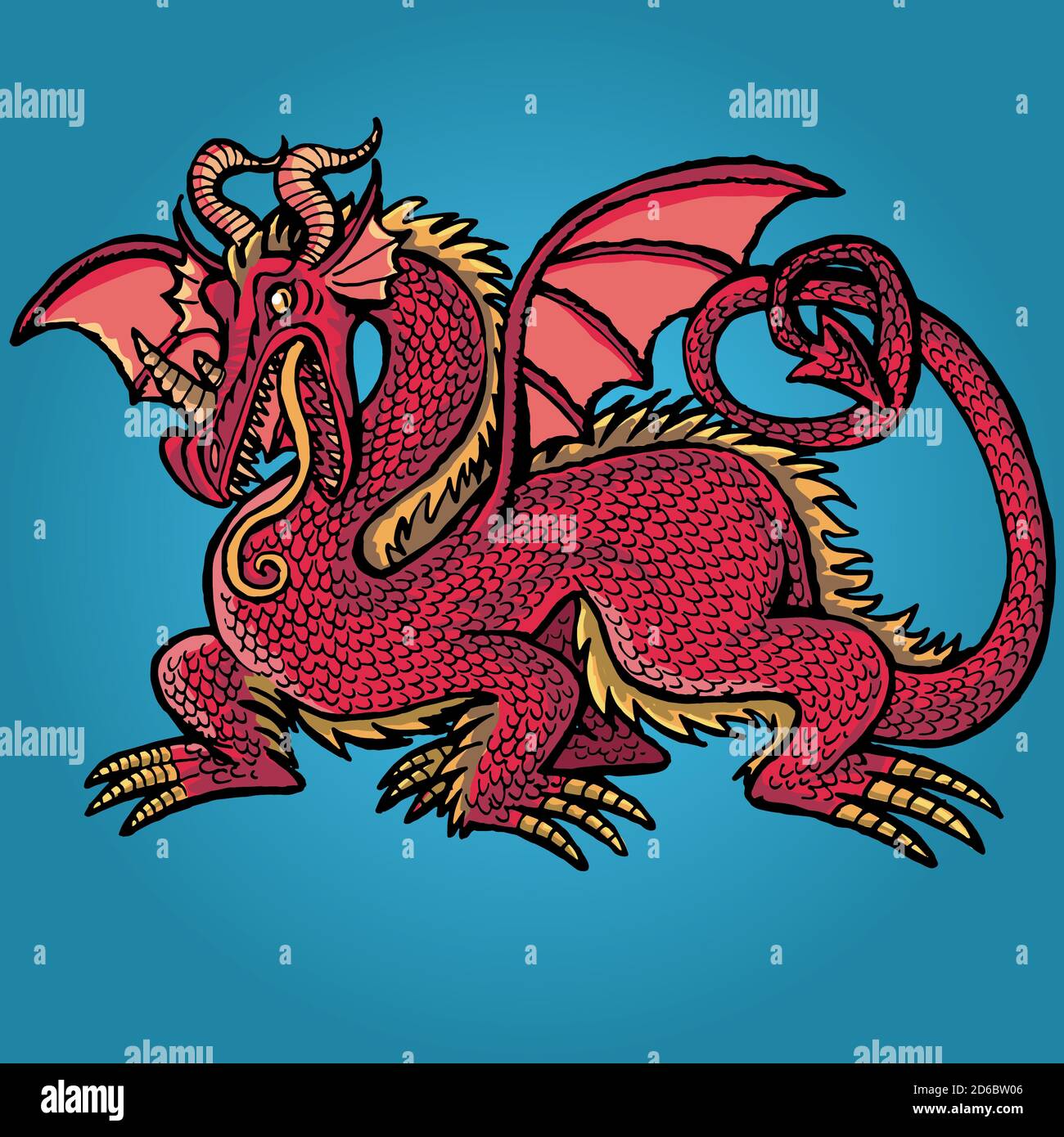 red dragon with outstretched wings Stock Photo - Alamy