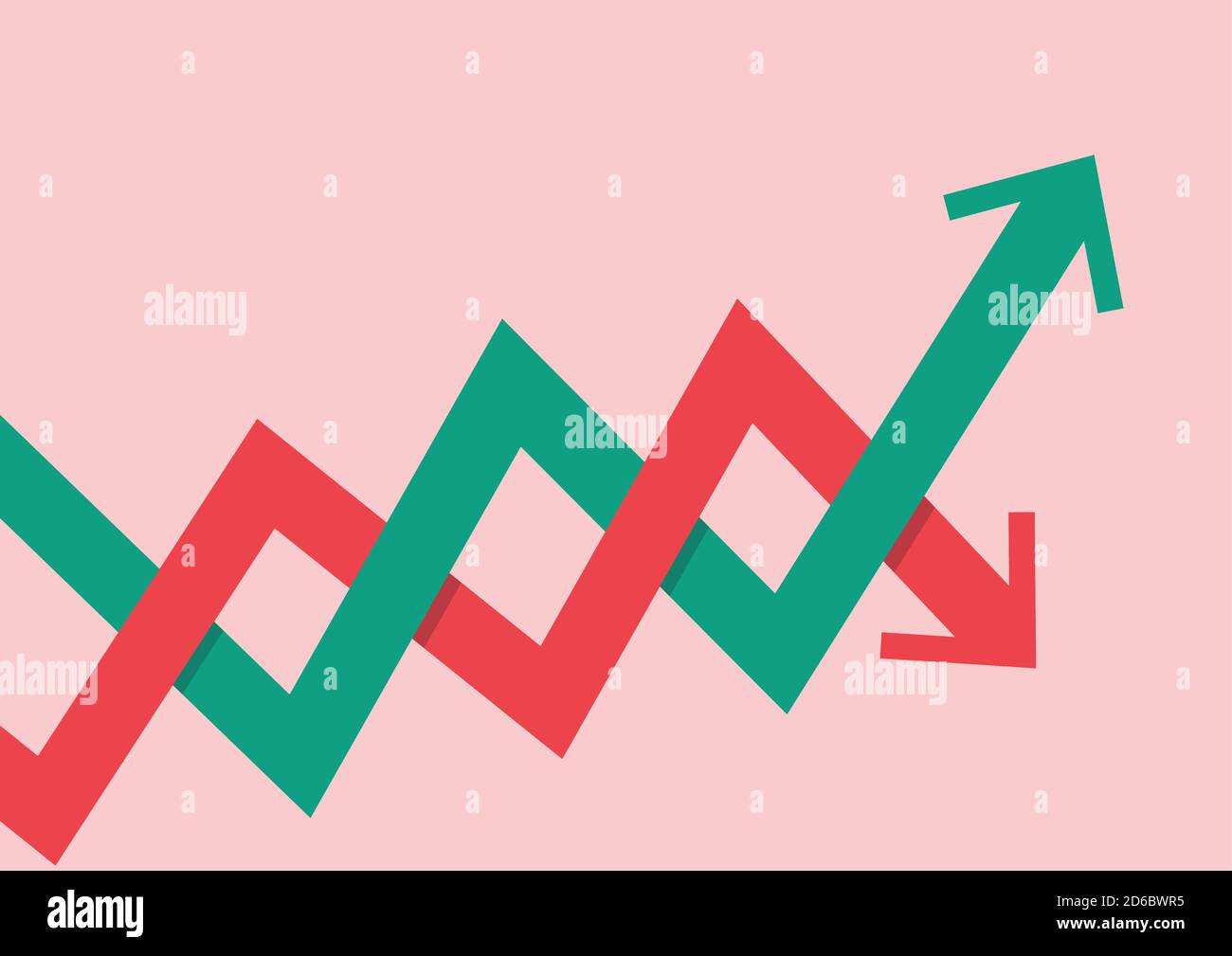 Stock market fluctuation arrow. Graph up and Graph down concept. Vector ...