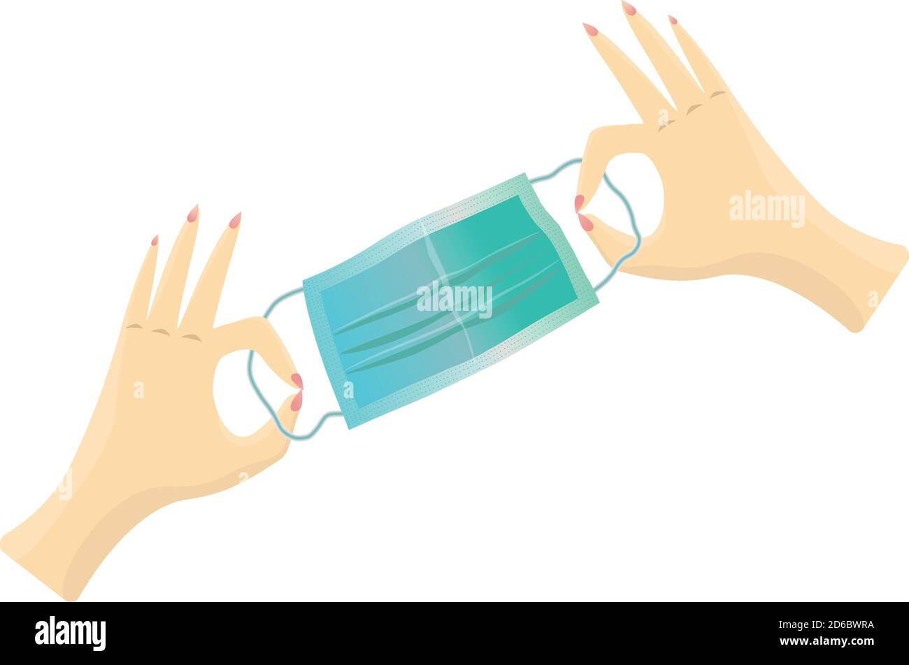 Illustration of isolated two female hands showing gesture ok and ...