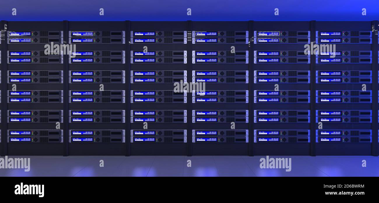 Computer servers 3d rendering Stock Photo - Alamy