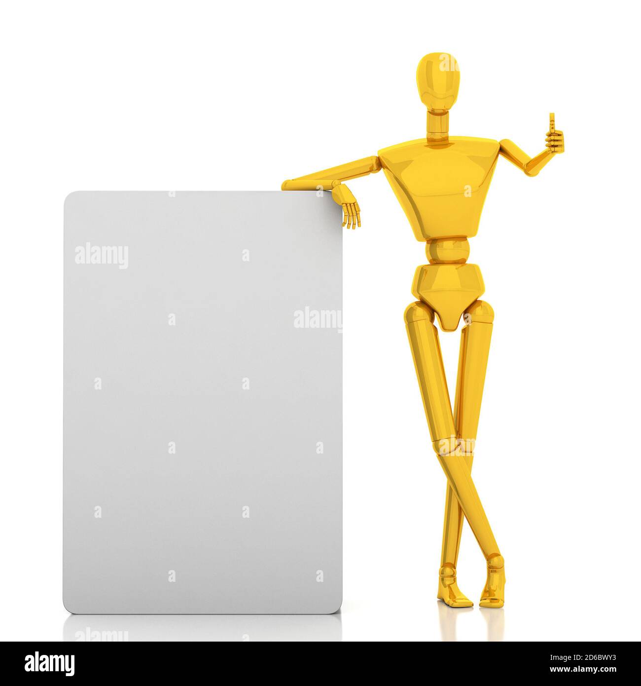 3d rendering man leaning on something and giving thumbs up sign Stock ...