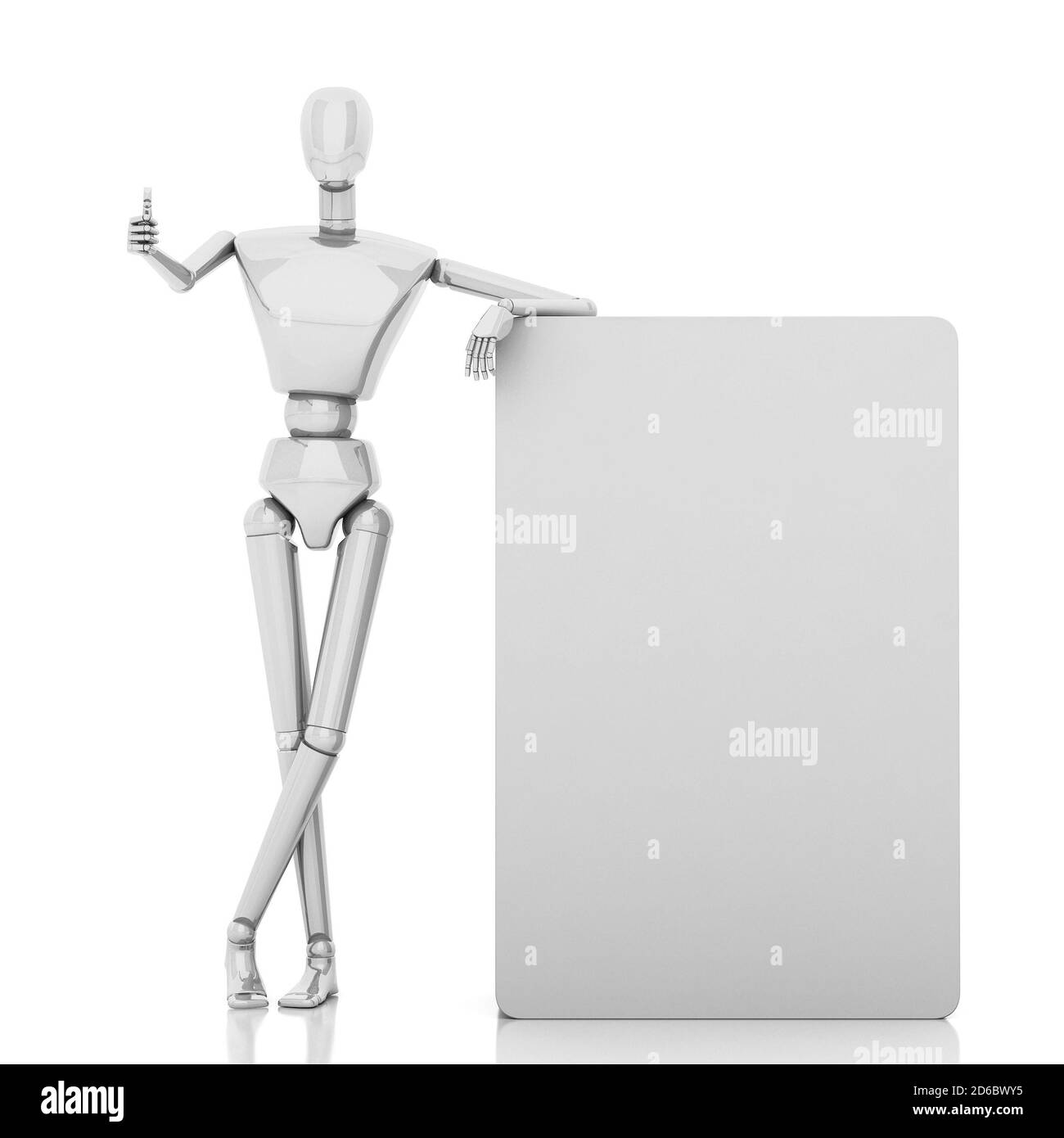3d rendering man leaning on something and giving thumbs up sign Stock ...