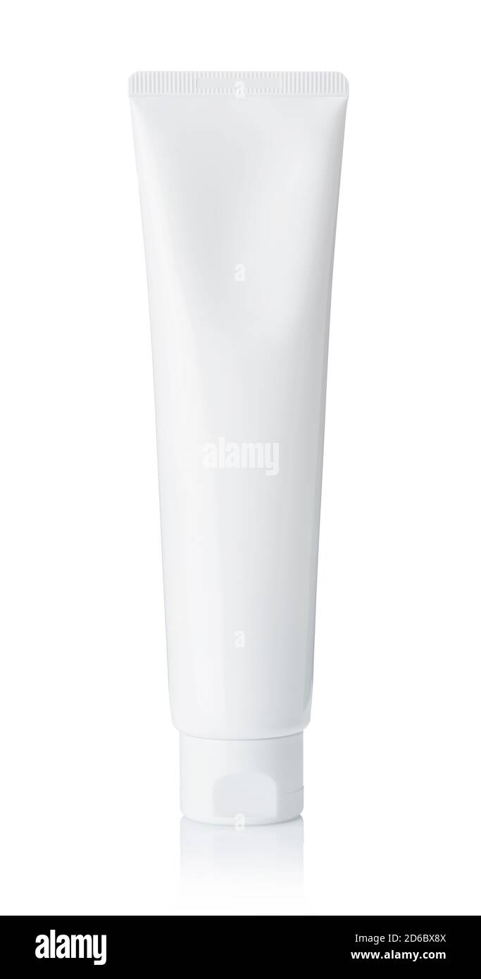 Plain white tube on a white background Stock Photo - Alamy