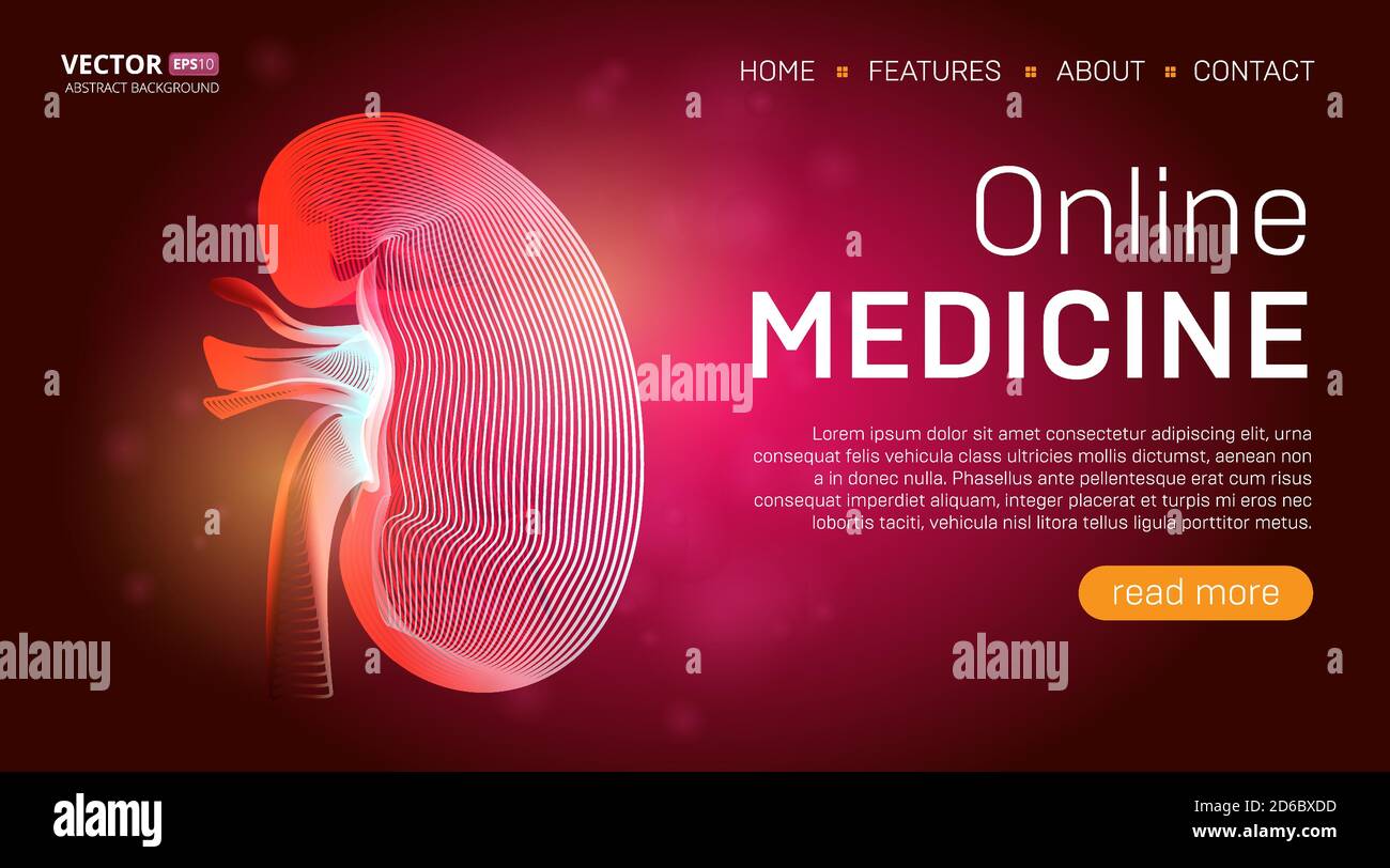 Online medicine landing page template or medical hero banner design ...