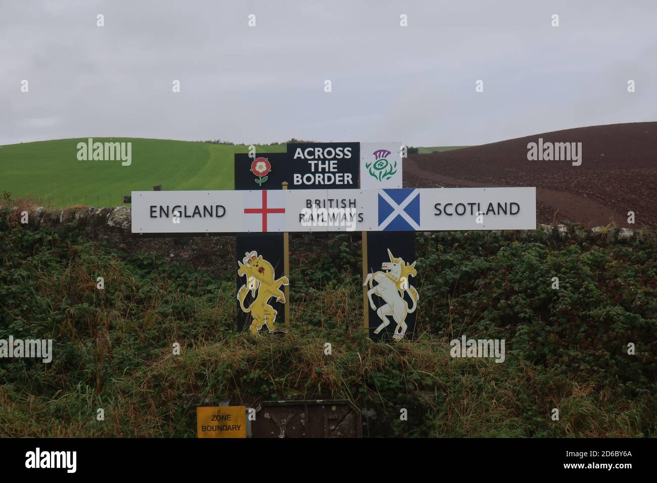 The Anglo-Scottish border. Great Britain. UK Stock Photo - Alamy