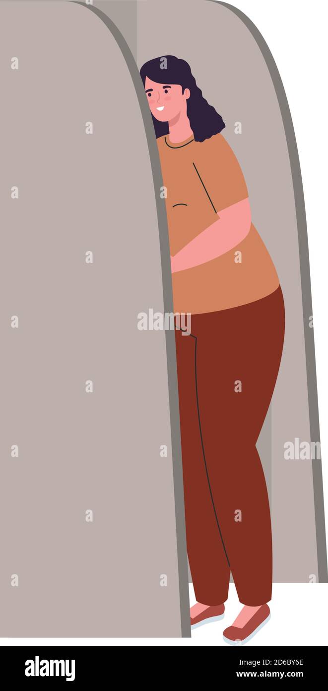 woman in voting booth vector design Stock Vector Image & Art - Alamy