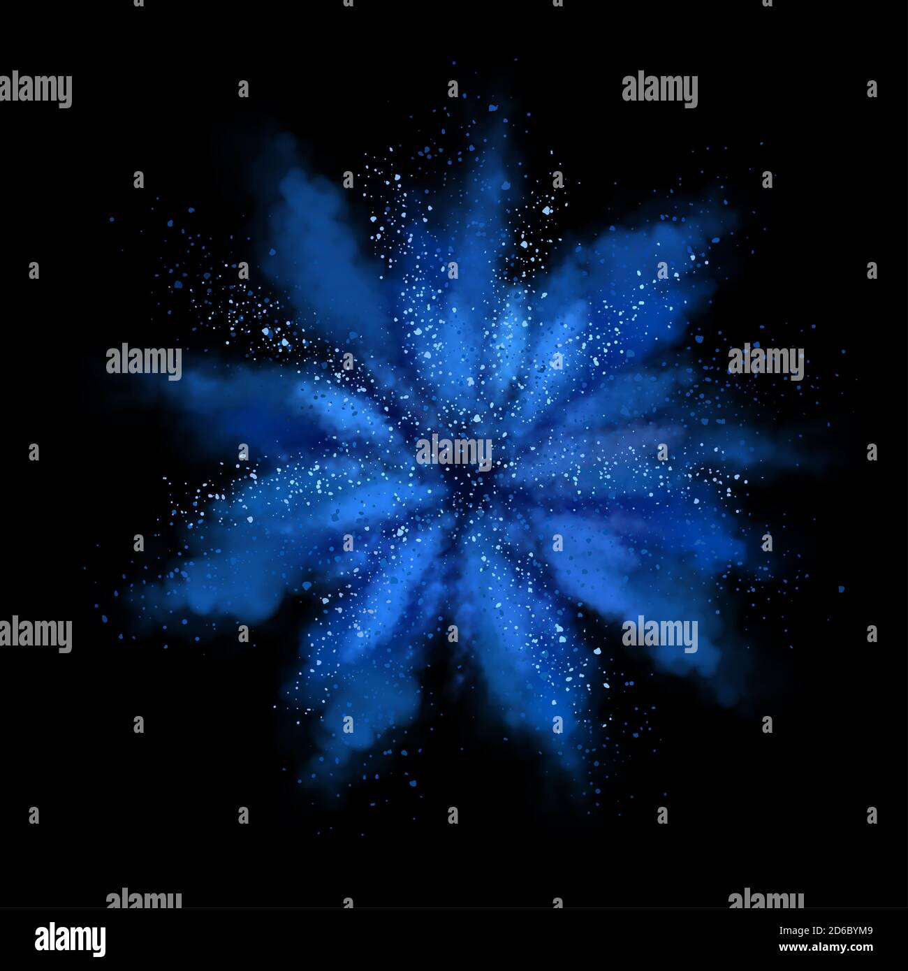 Explosion of Blue Powder Stock Photo - Alamy