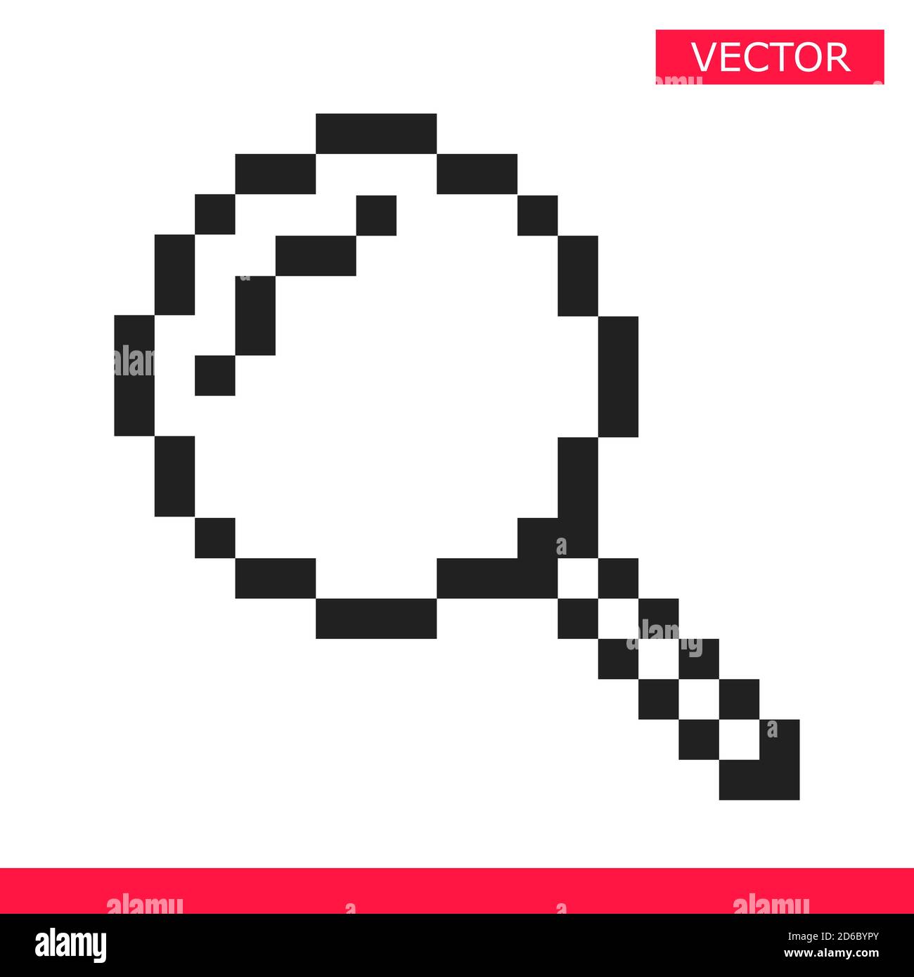 Pixel magnifier icon sign cursor vector illustration flat style design ...
