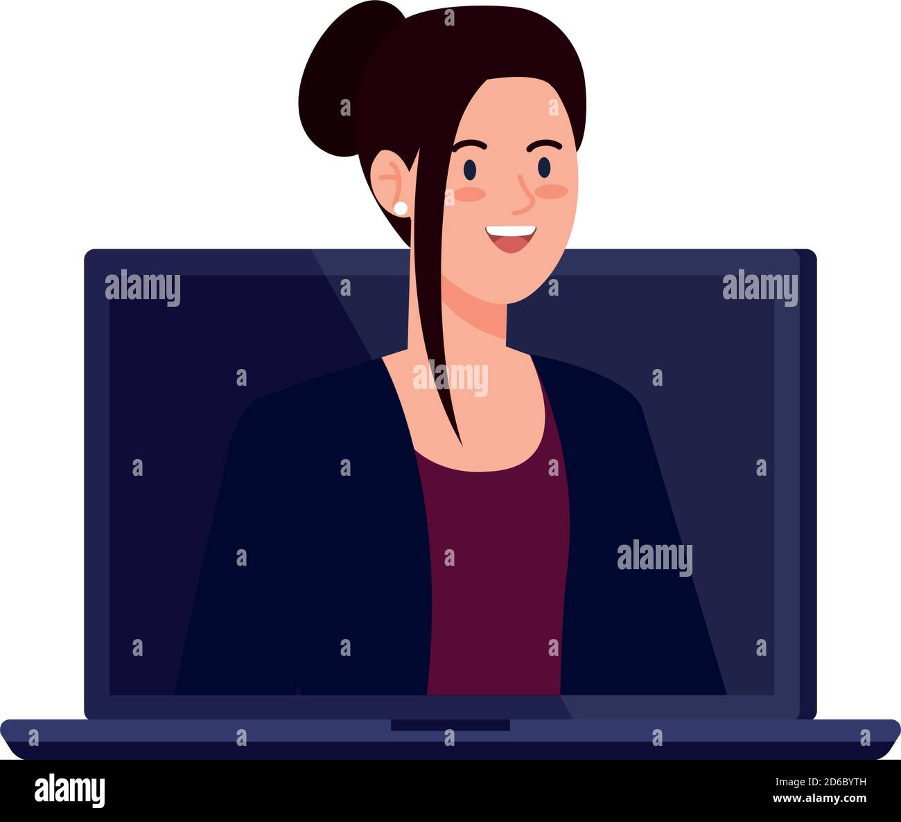 woman cartoon on laptop vector design Stock Vector Image & Art - Alamy