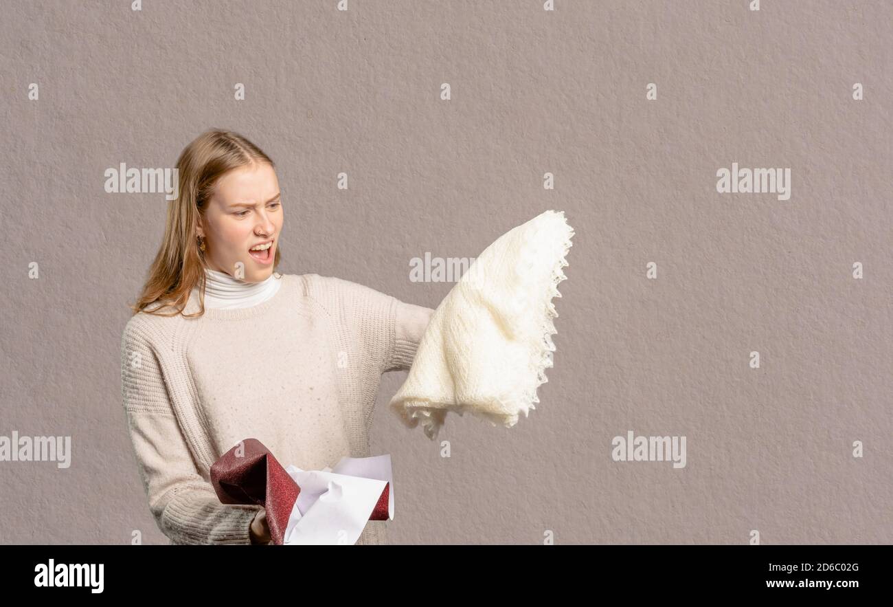 Disappointed woman present hi-res stock photography and images - Alamy