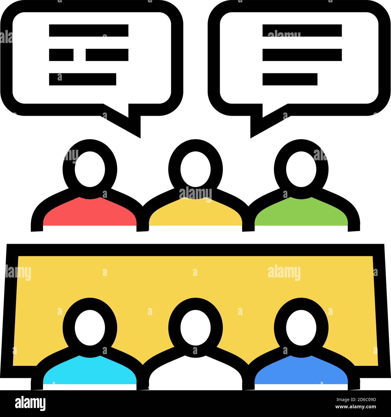 business meeting color icon vector color illustration Stock Vector ...