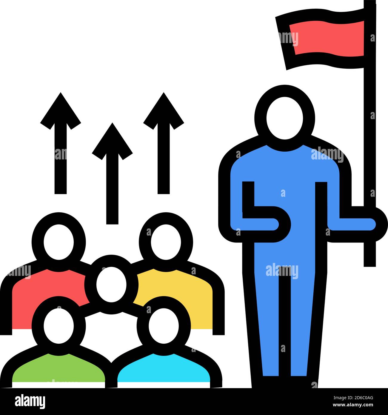 leadership team color icon vector color illustration Stock Vector Image ...