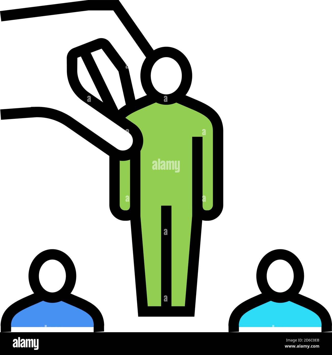 reshuffle of workers color icon vector illustration Stock Vector Image ...