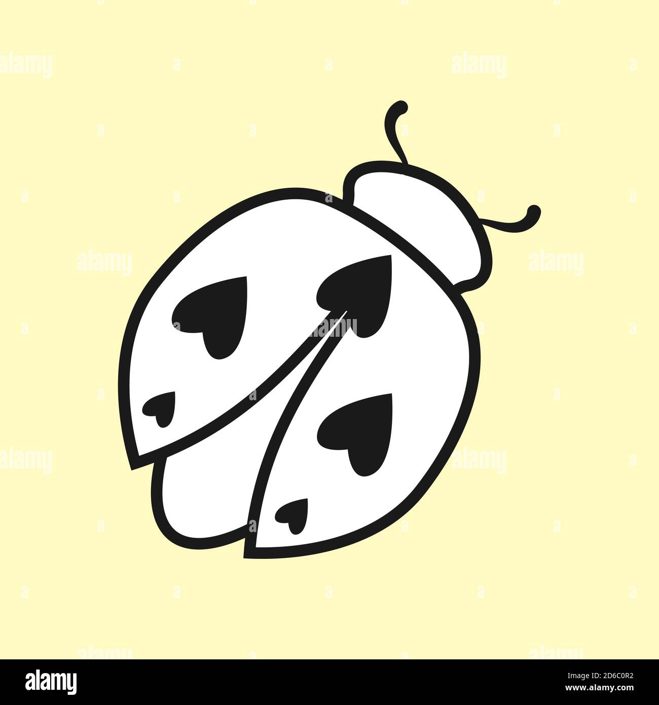 Ladybug outline icon. Flat graphic illustration. Cartoon shape of ...