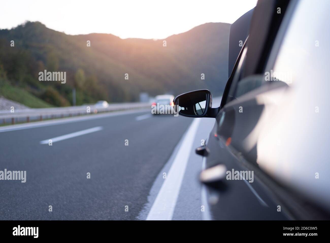 Car emergency or breakdown on highway road, waiting for help, car ...