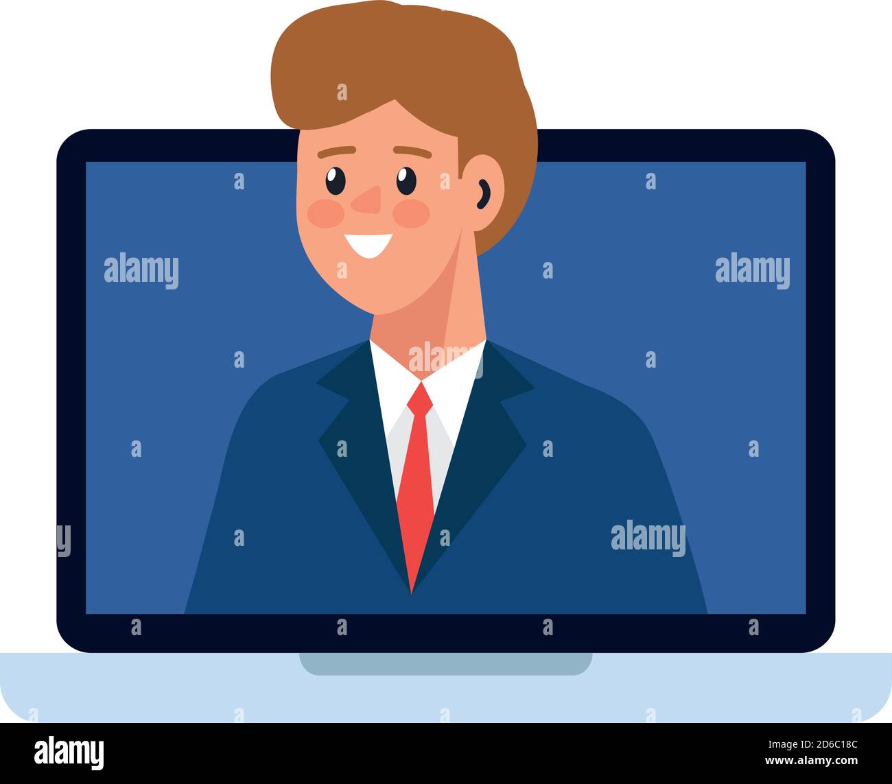 businessman cartoon on laptop vector design Stock Vector Image & Art ...