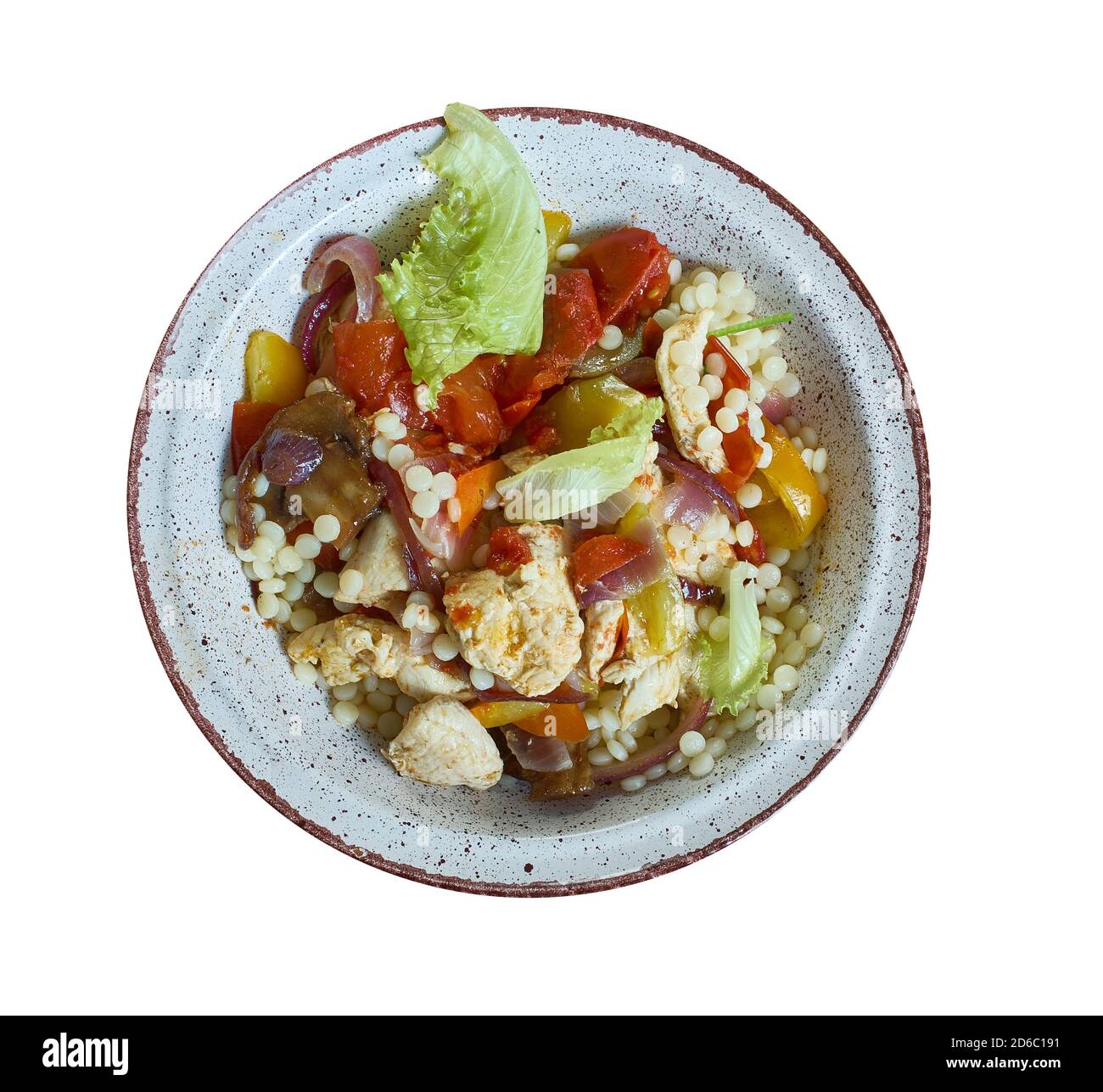 Israel Ptitim casserole with chicken and vegetables . Middle Eastern ...