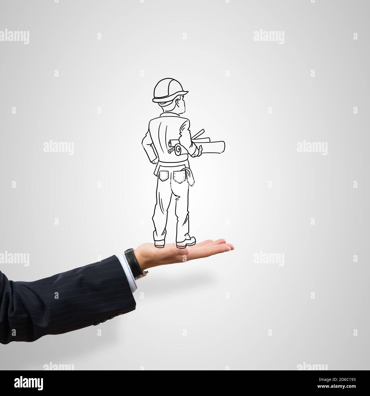 Caricatures of engineer man Stock Photo - Alamy