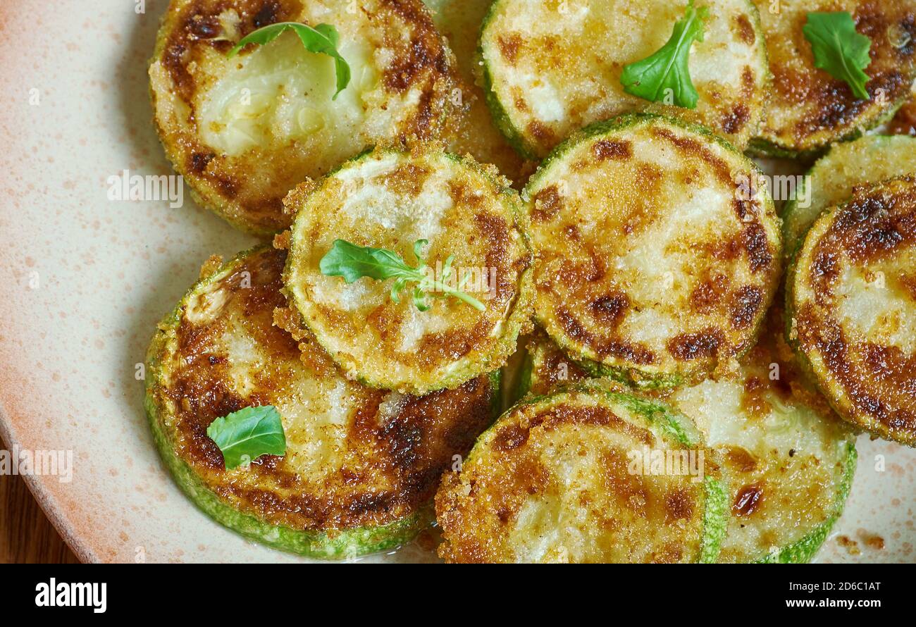 Kolokithakia Tiganita - Greek Style Fried Zucchini close up Stock Photo ...