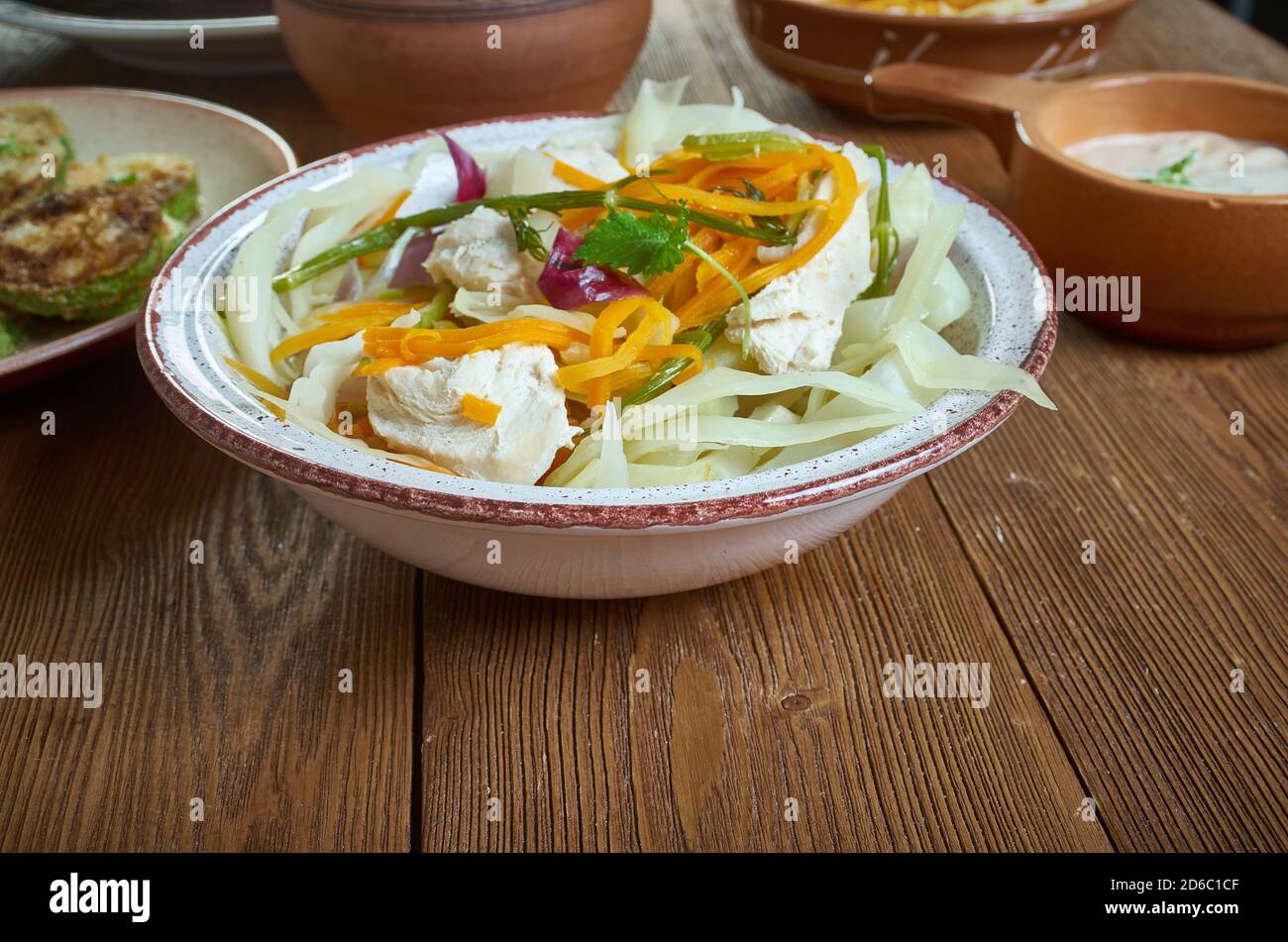 Pancit buko, coconut noodles, Filipino dish made from very thin strips ...