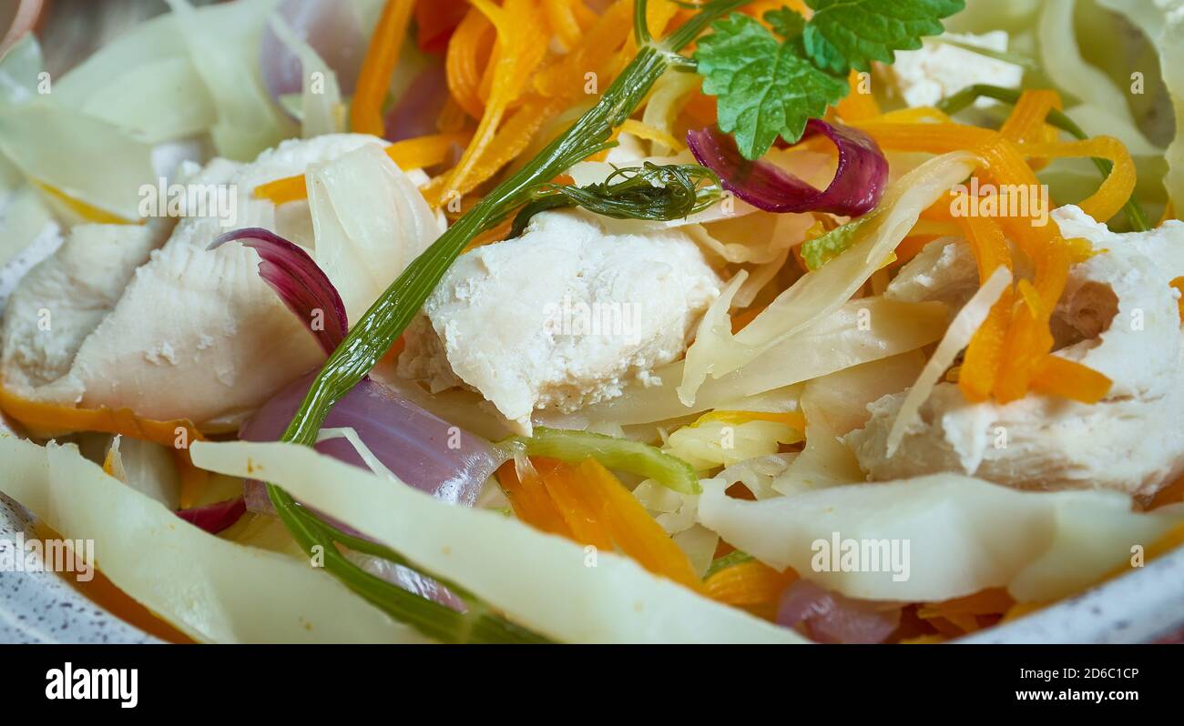 Pancit buko, coconut noodles, Filipino dish made from very thin strips ...