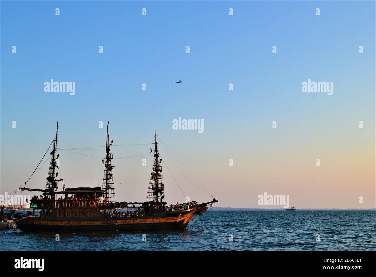 Old style Ship in Thessaloniki Stock Photo - Alamy