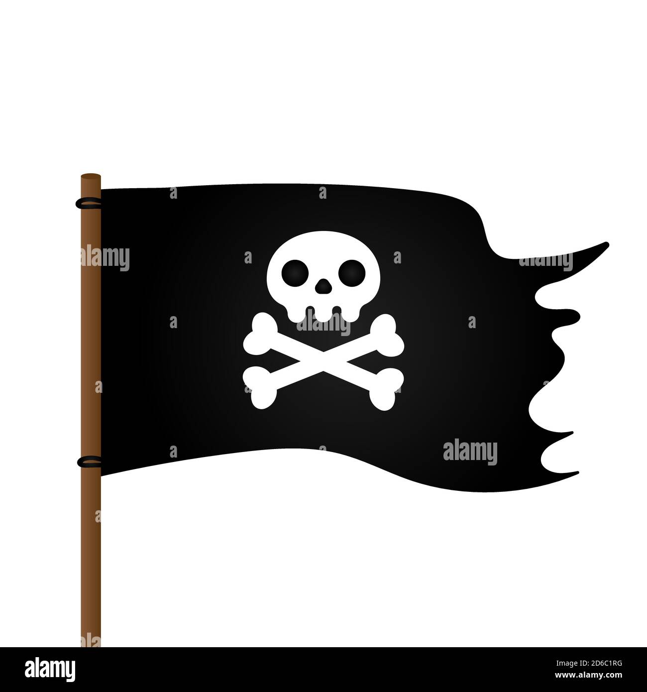 Jolly Roger skull, pirate flag and crossing bones flat style design ...