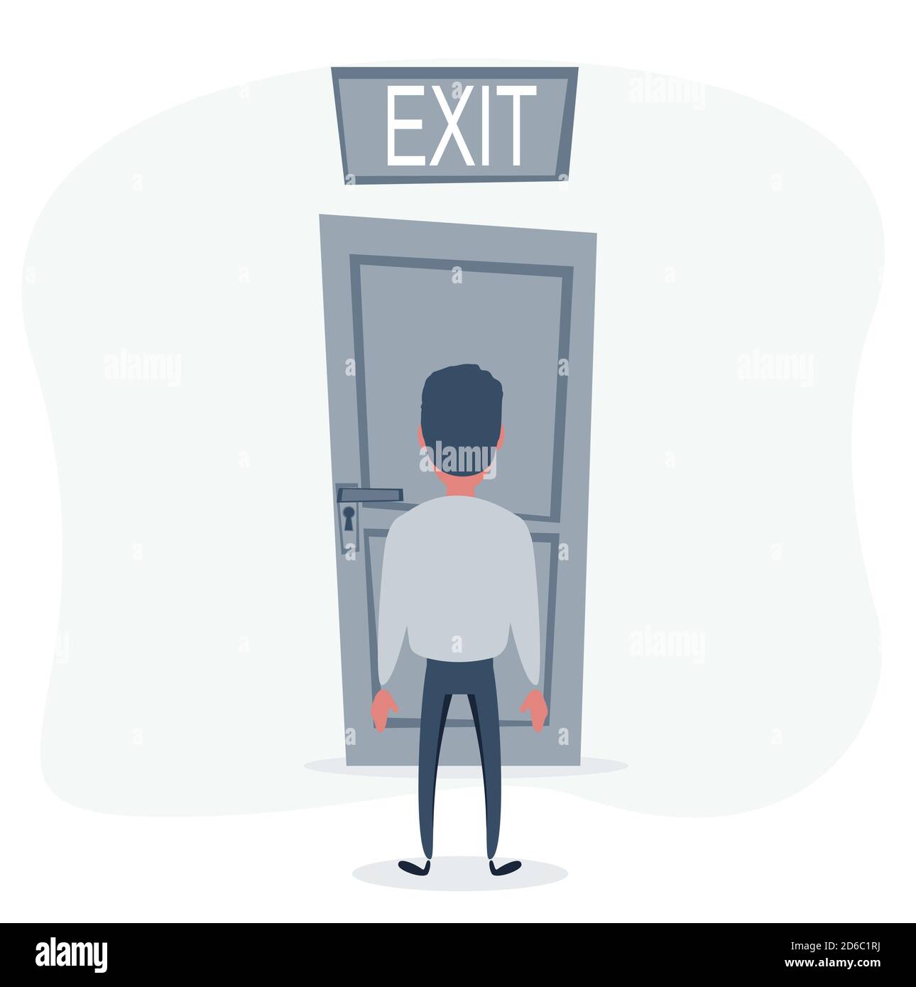 Exit sign man standing Stock Vector Images - Alamy