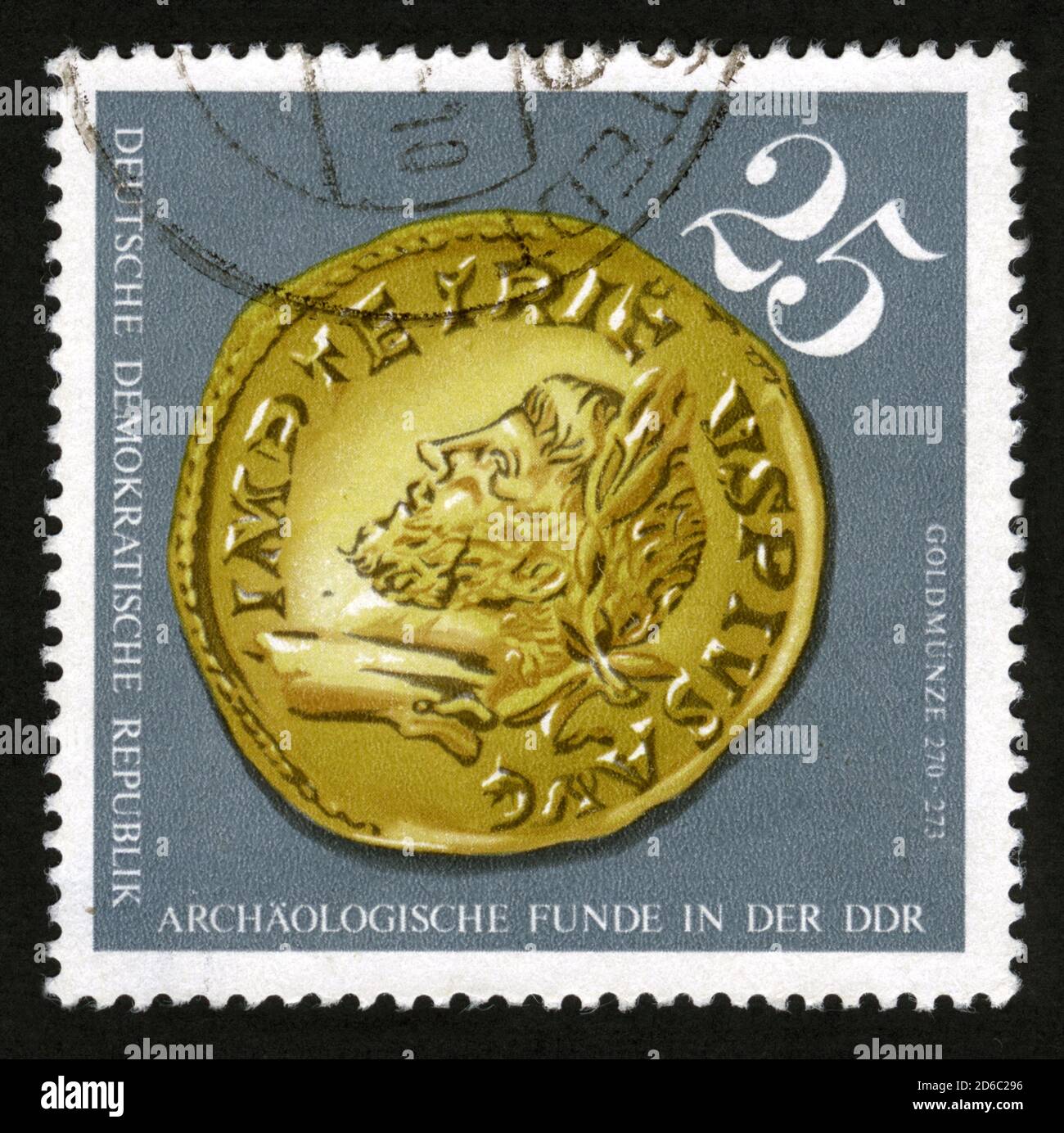 Stamp print in East Germany, archeology Stock Photo - Alamy