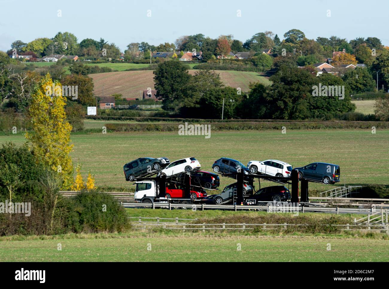 Truck carrying cars hi-res stock photography and images - Alamy