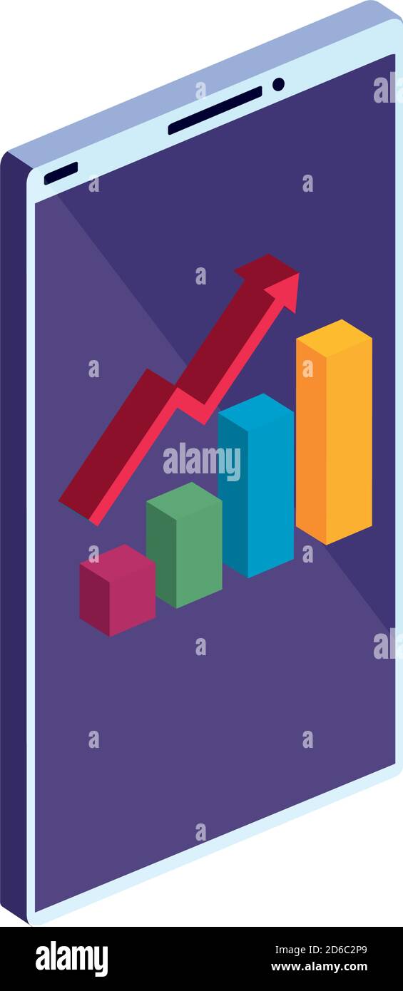 bars chart with increase arrow on computer 3d vector design Stock Vector Image & Art - Alamy