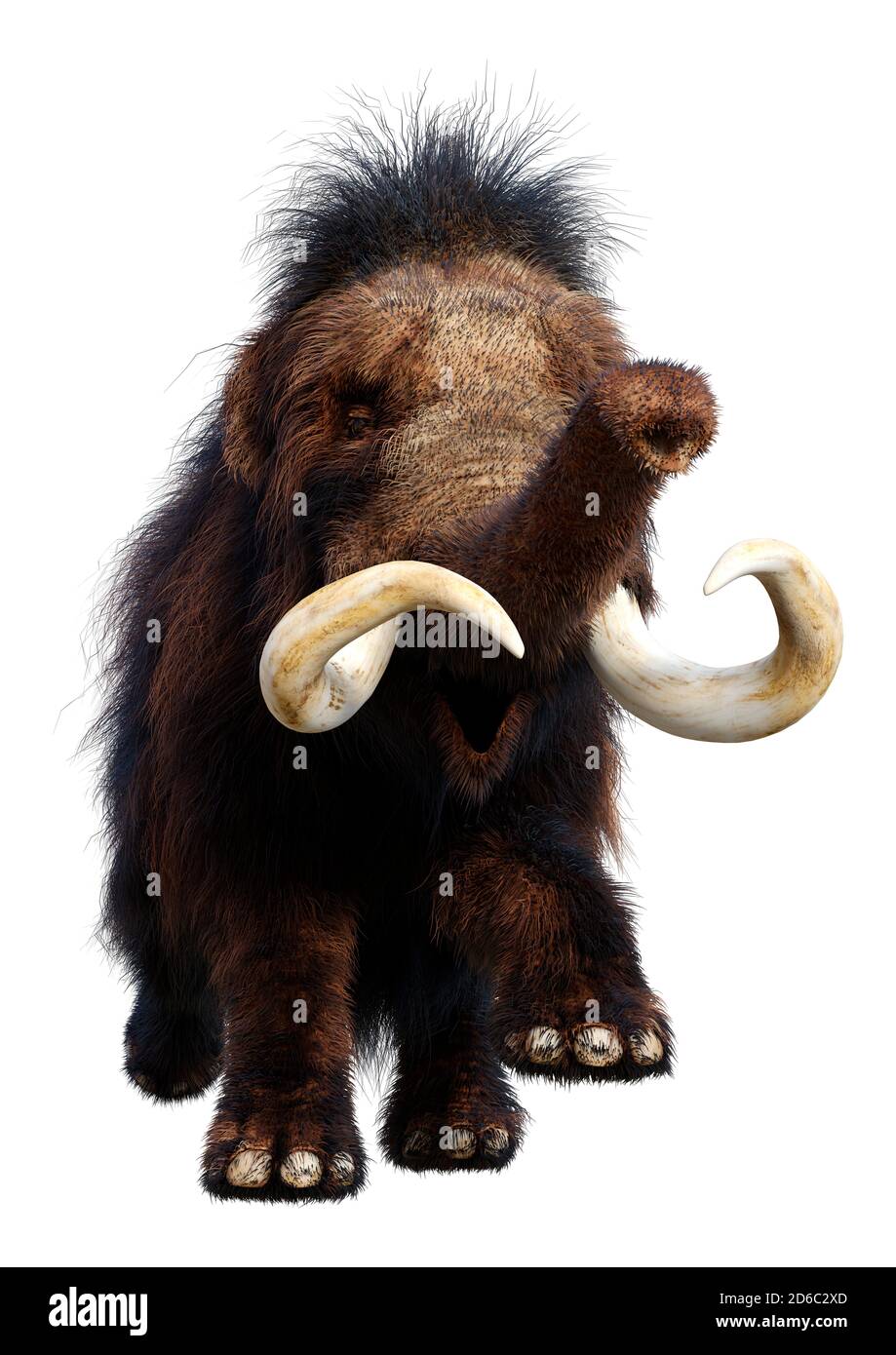 3D rendering of a woolly mammoth isolated on white background Stock ...