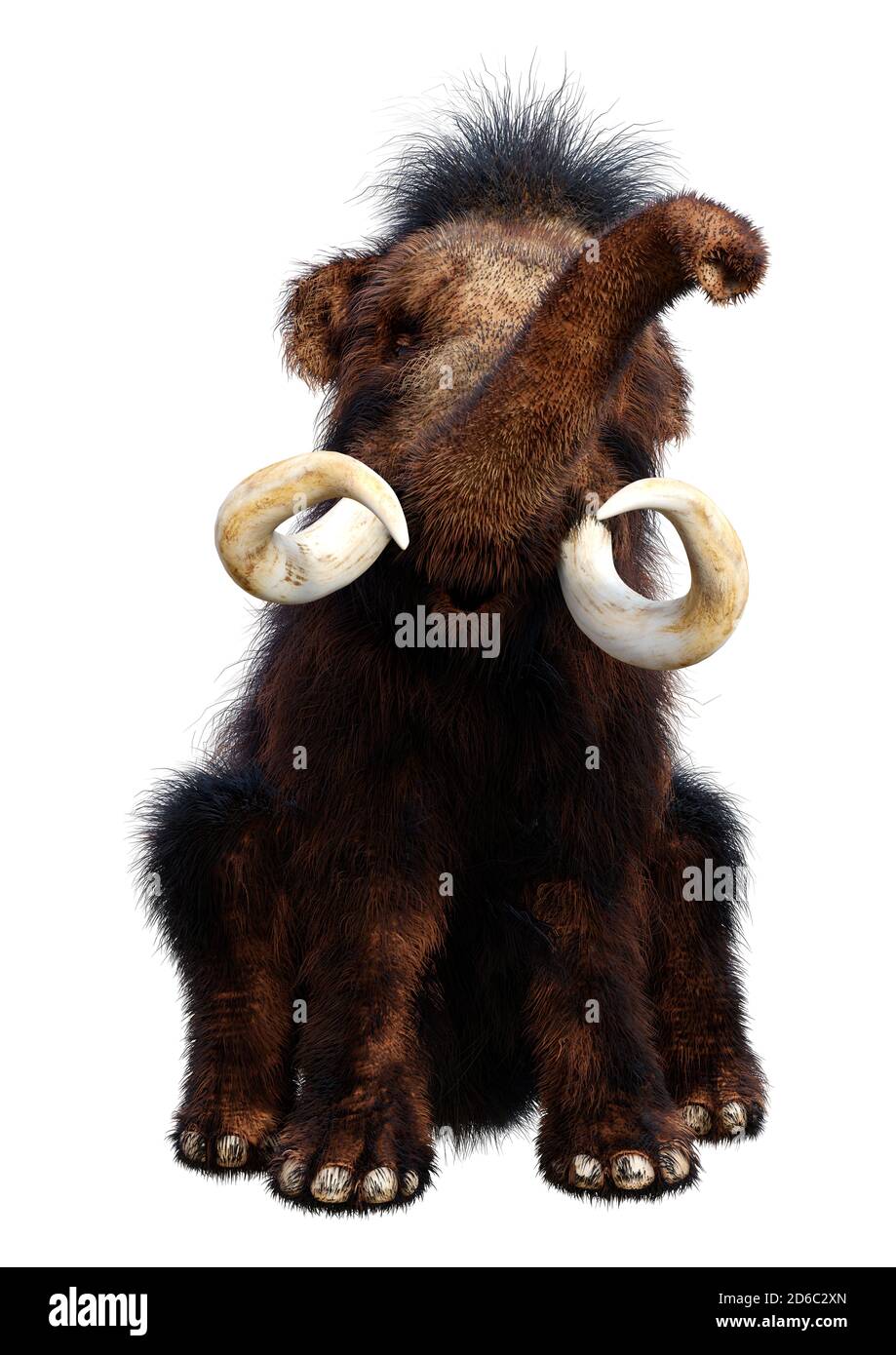 3D rendering of a woolly mammoth isolated on white background Stock ...
