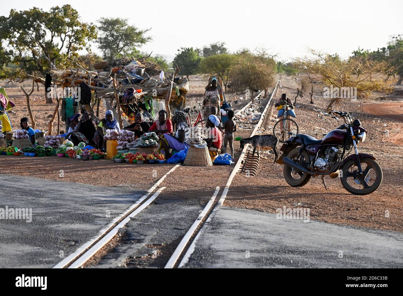 BURKINA FASO, Kaya, abandoned railway line to the Manganese ore mines ...