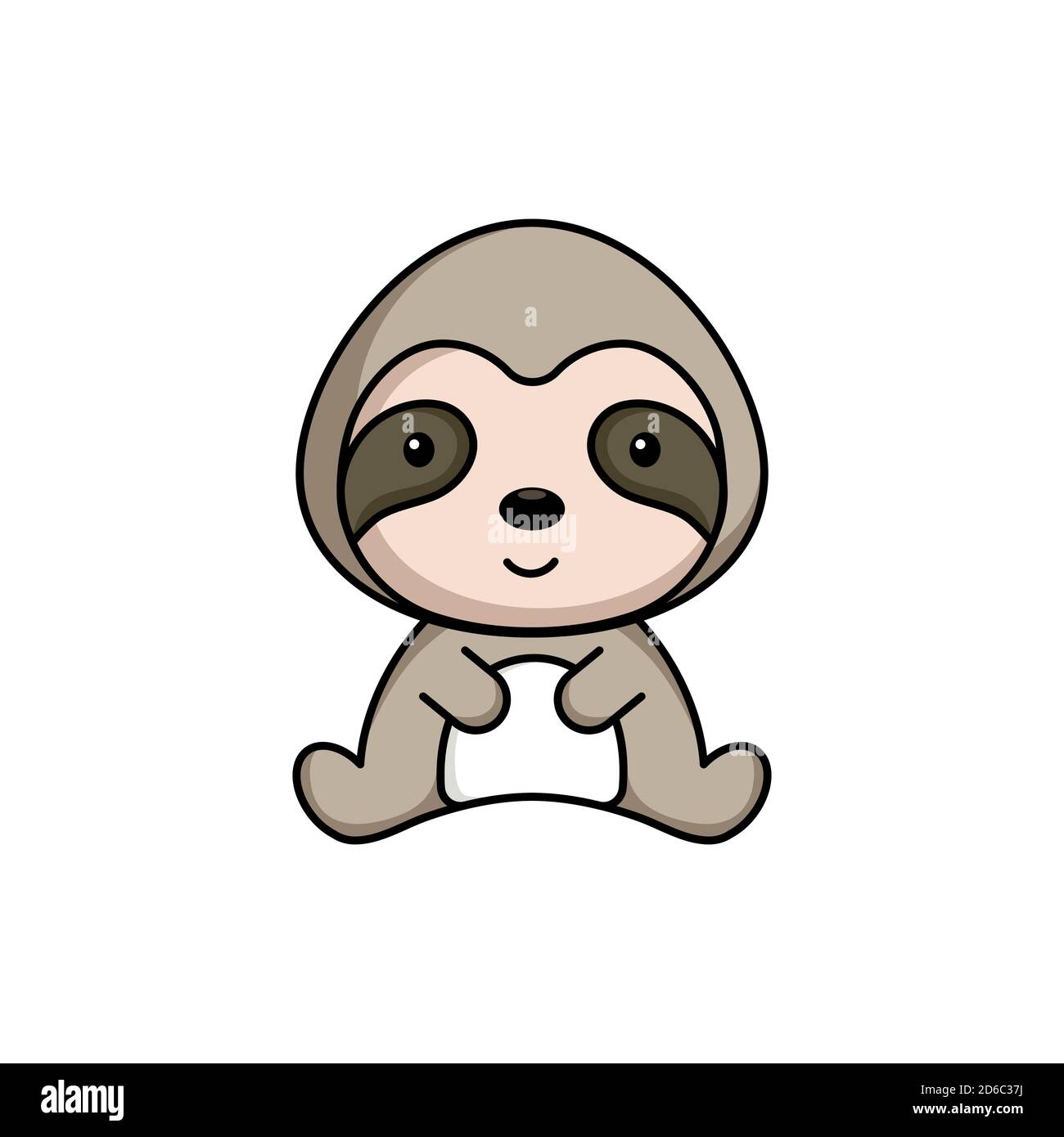 Cute business sloth icon on white background. Mascot cartoon animal ...