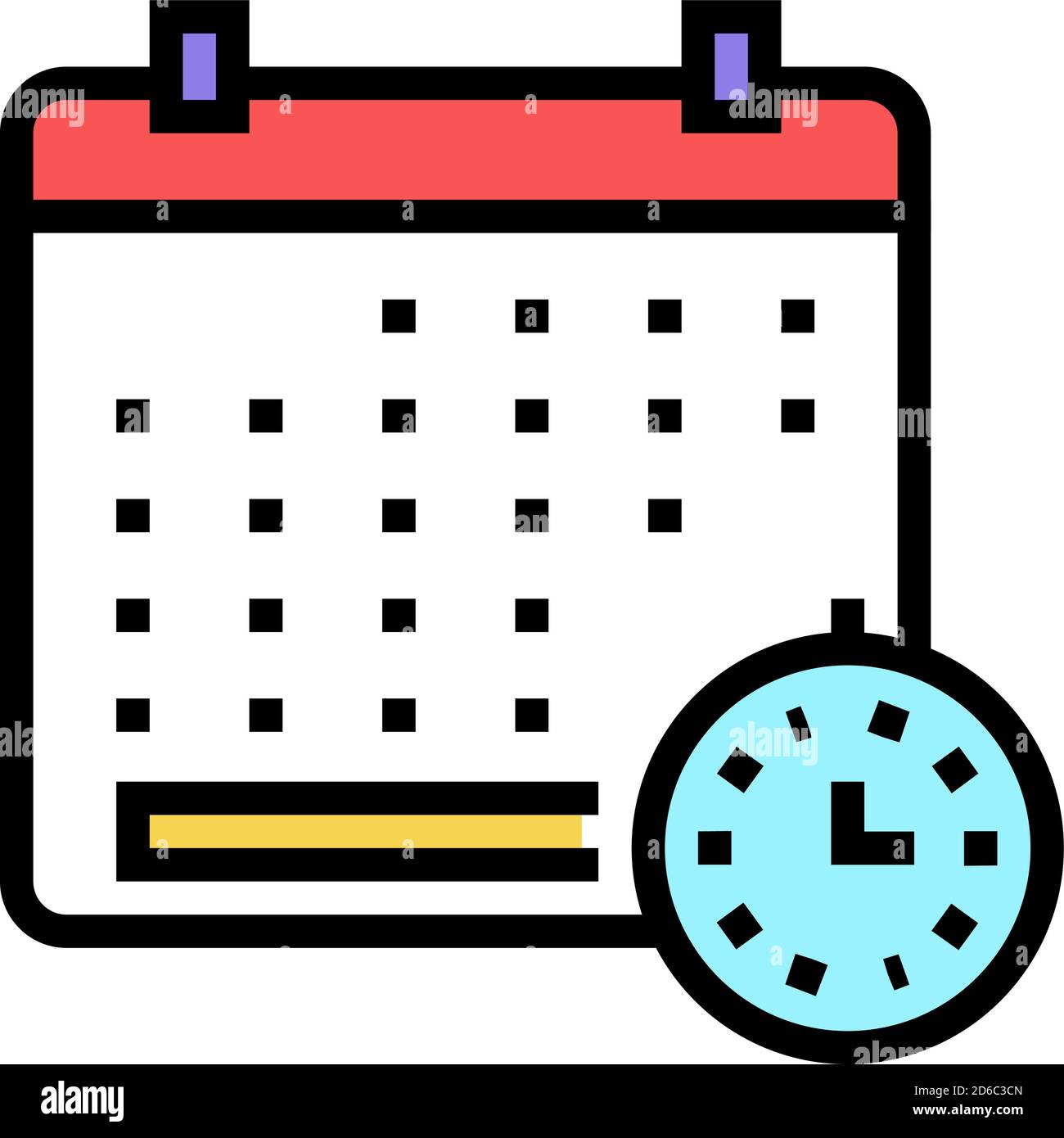 calendar date and time color icon vector illustration Stock Vector ...