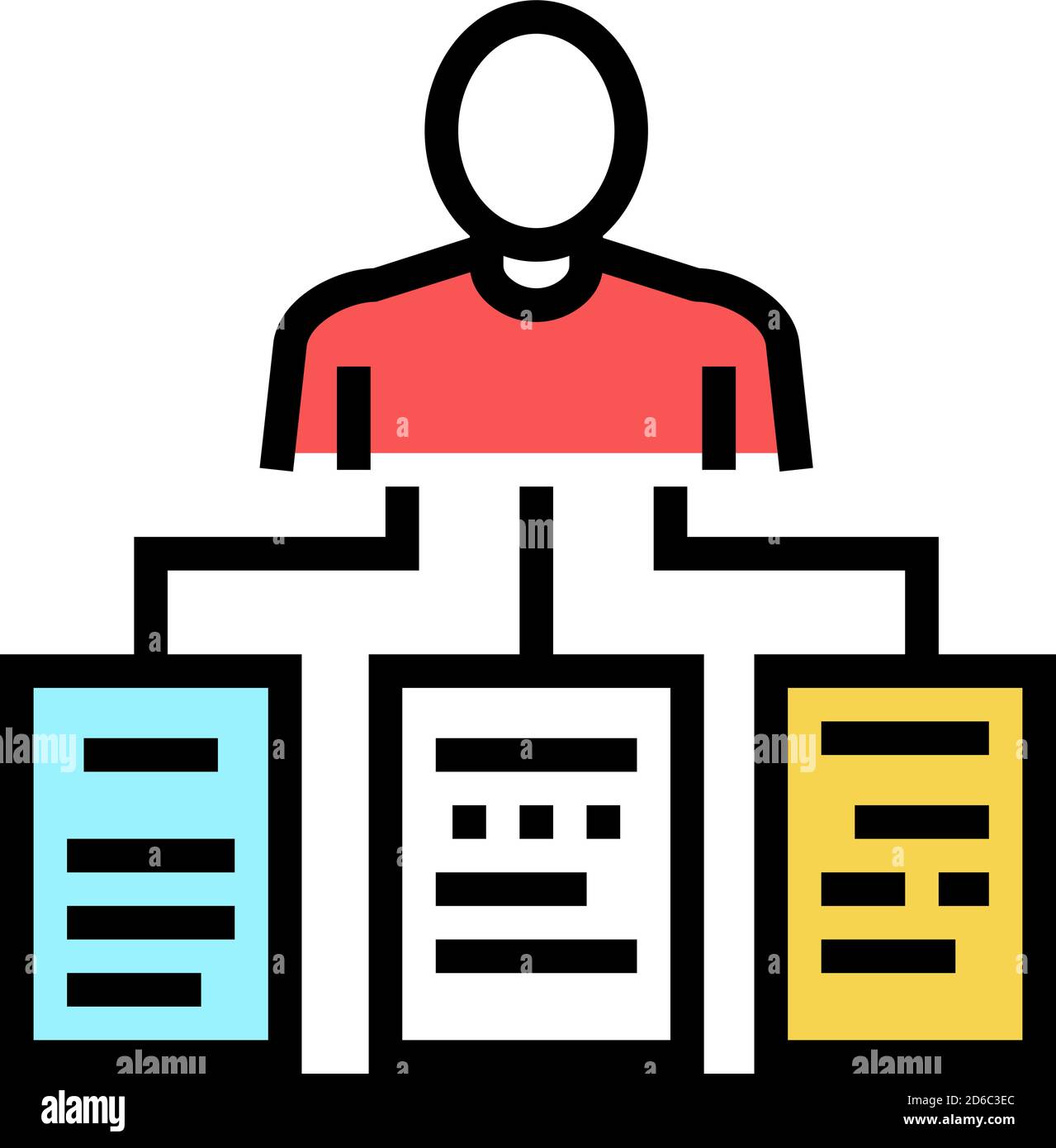 human with tasks plan color icon vector illustration Stock Vector Image ...