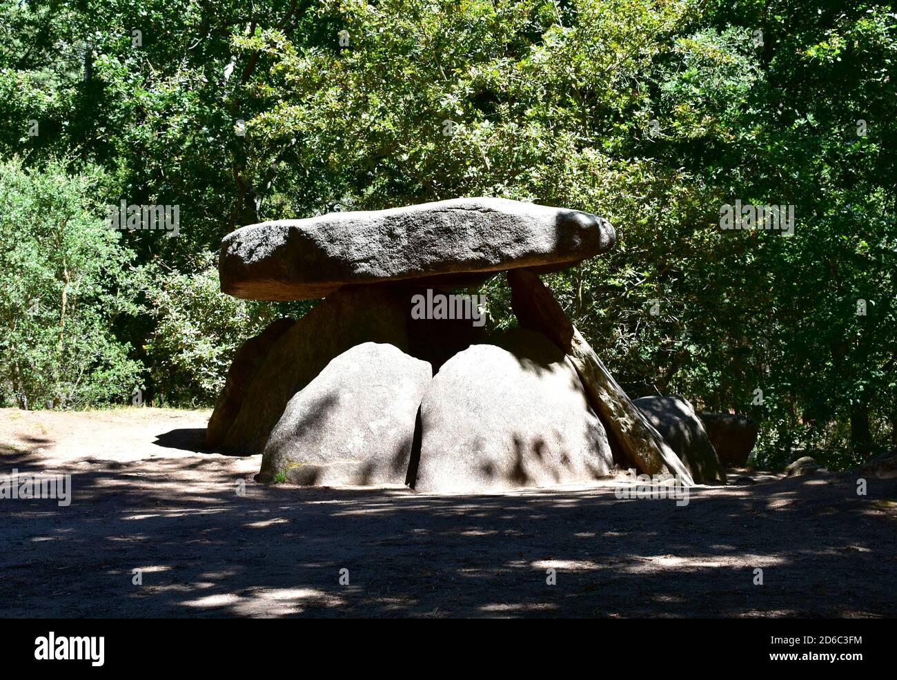 Prehistoric megalithic Dolmen de Axeitos, neolithic stone structure ...