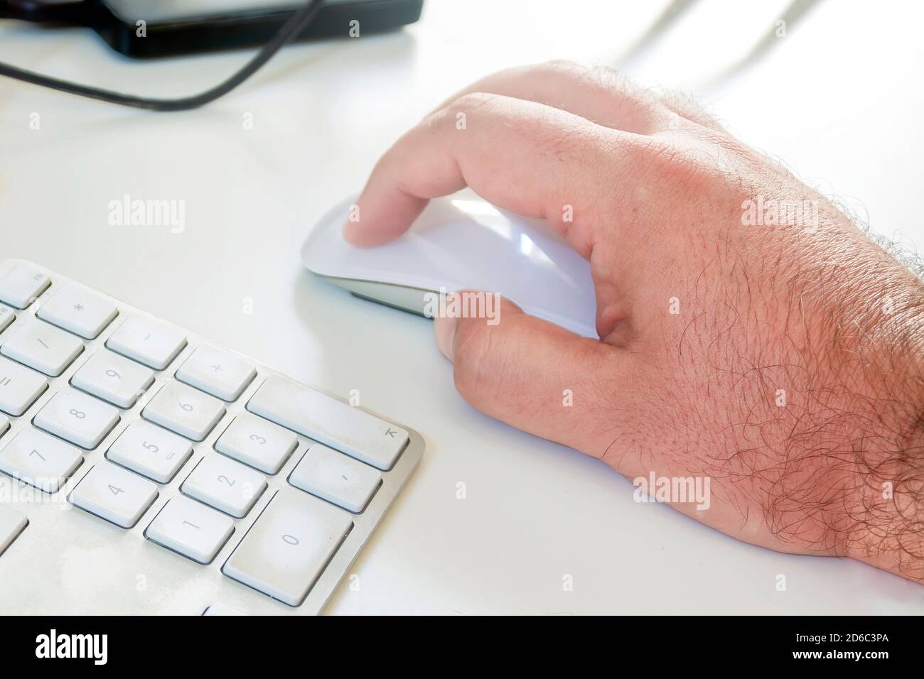 Working desktop computer using keyboard hi-res stock photography and ...