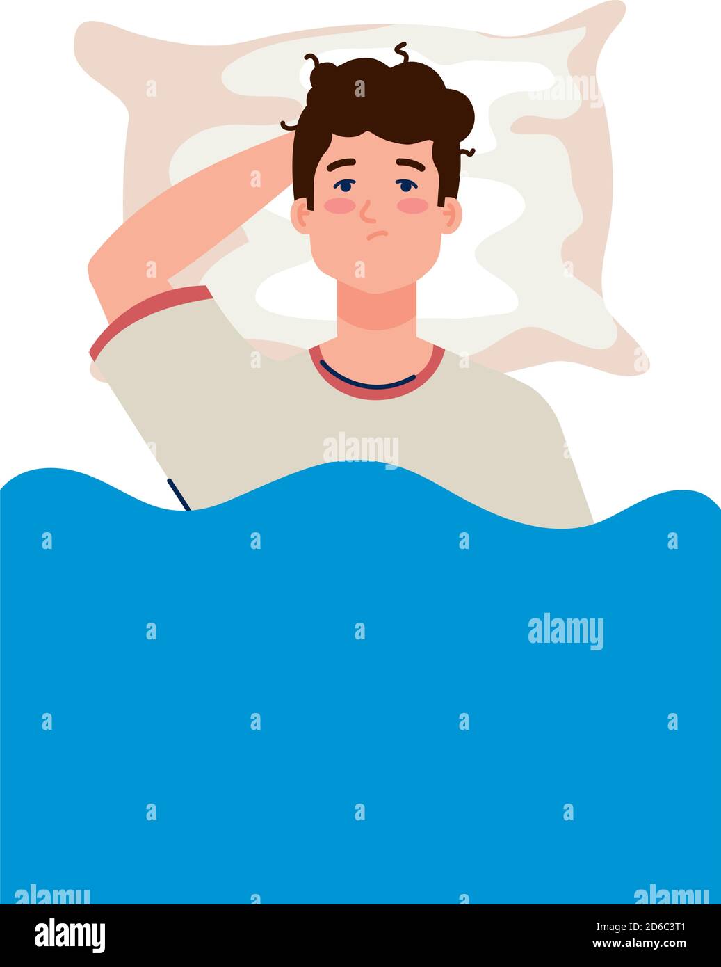 man on bed with insomnia vector design Stock Vector Image & Art - Alamy
