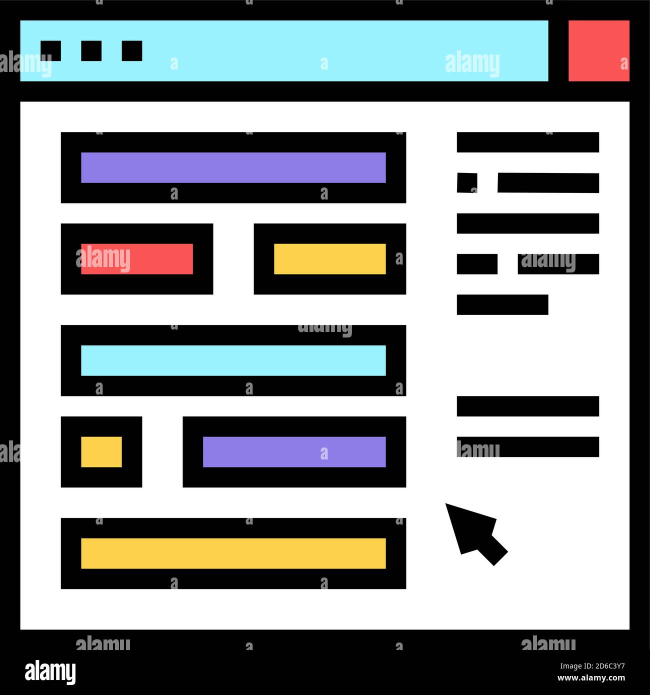 web site planning color icon vector illustration Stock Vector Image ...