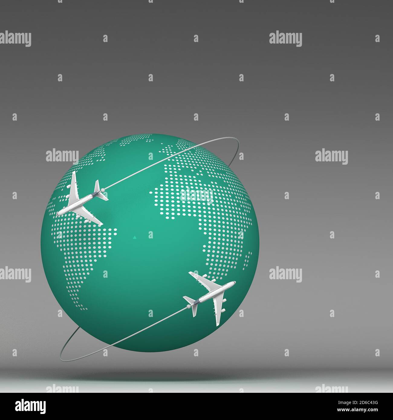 3d Planes flying around the globe Stock Photo - Alamy