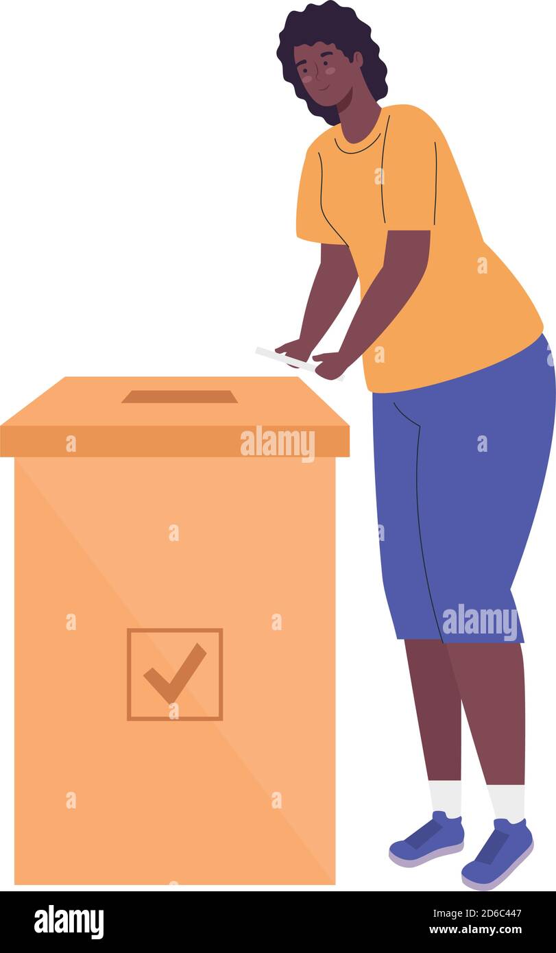 black woman with voting box vector design Stock Vector Image & Art - Alamy