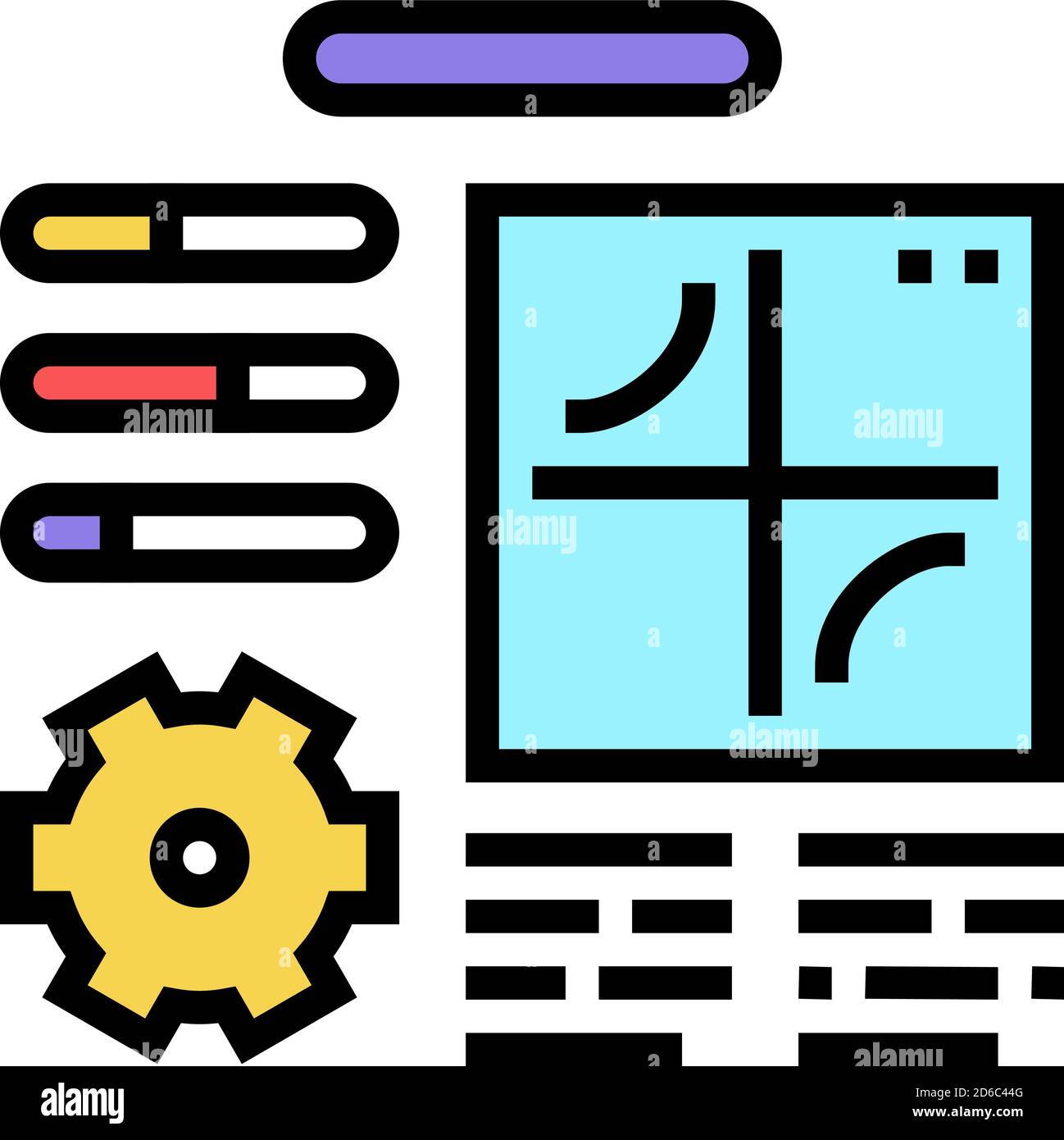 planning work process color icon vector illustration Stock Vector Image ...