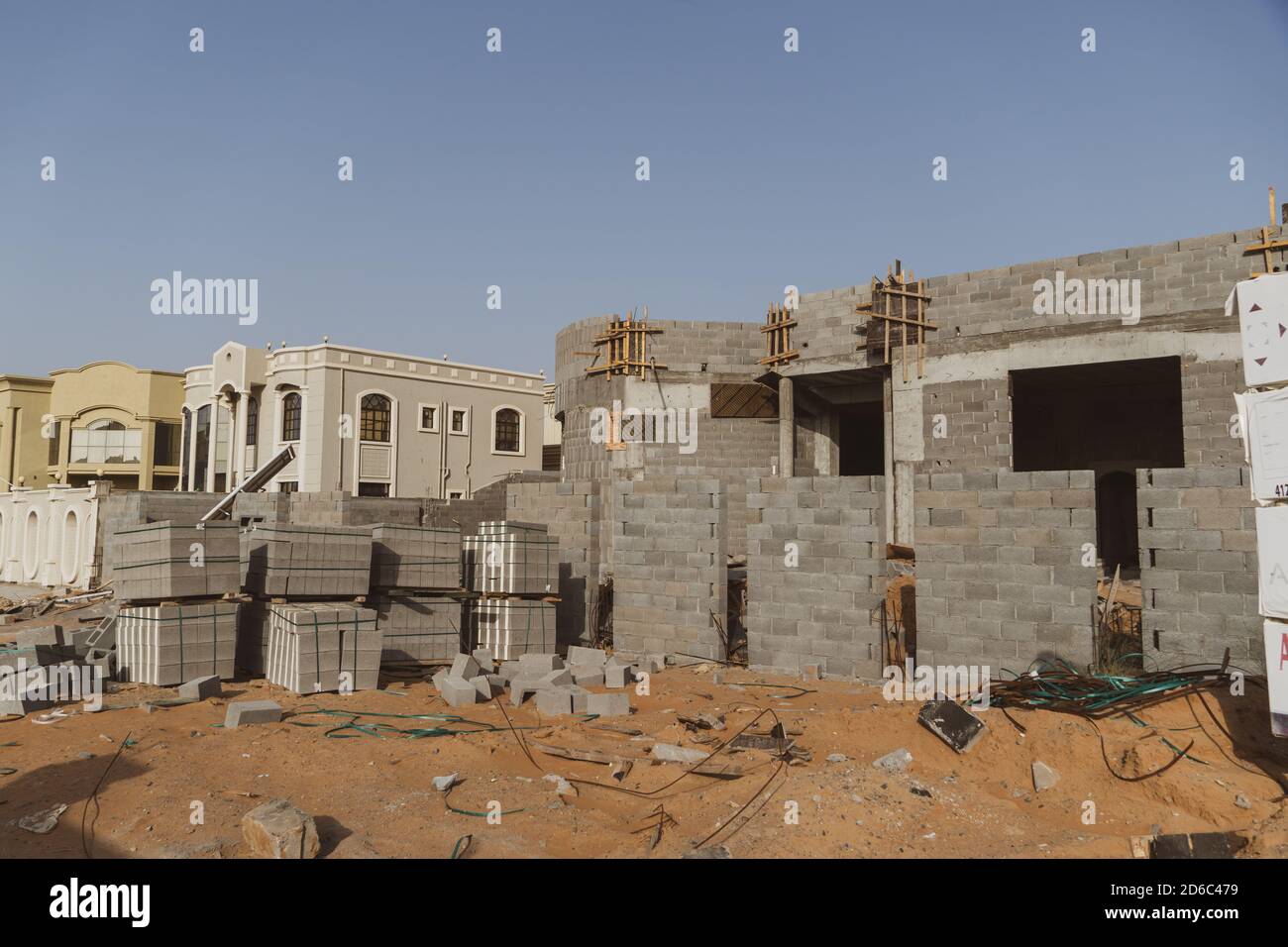 Construction site in the United Arab Emirates or similar concept with ...