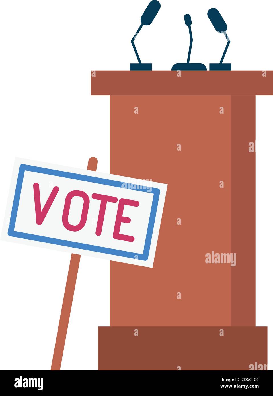 hand holding vote banner and podium vector design Stock Vector Image ...