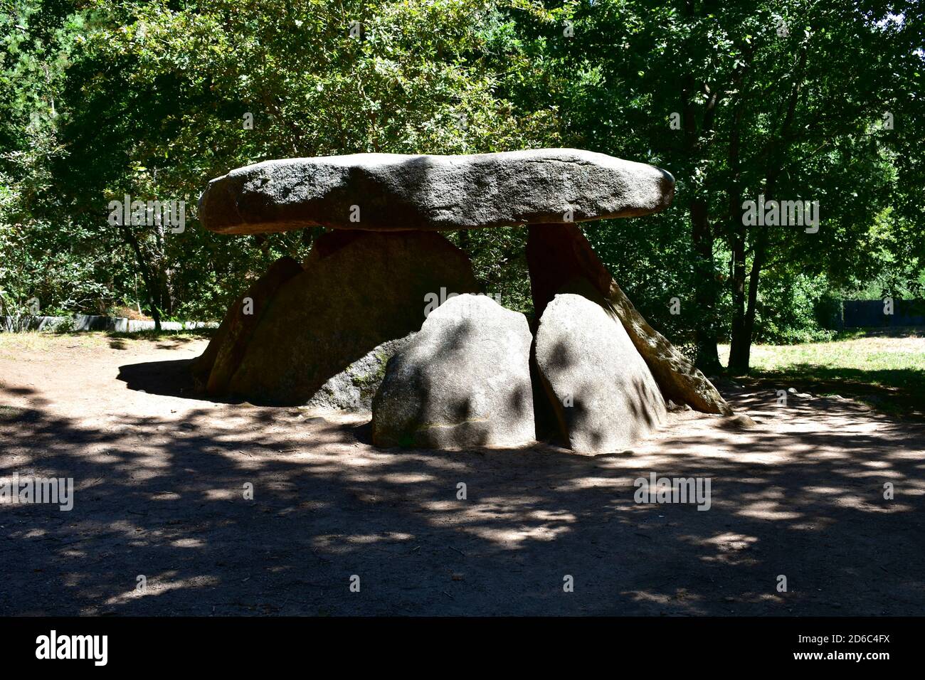 Prehistoric megalithic Dolmen de Axeitos, neolithic stone structure ...