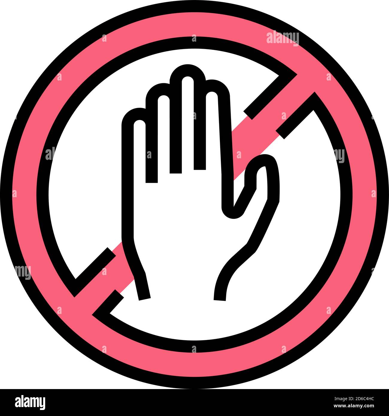 do not touch crossed out sign color icon vector color illustration ...