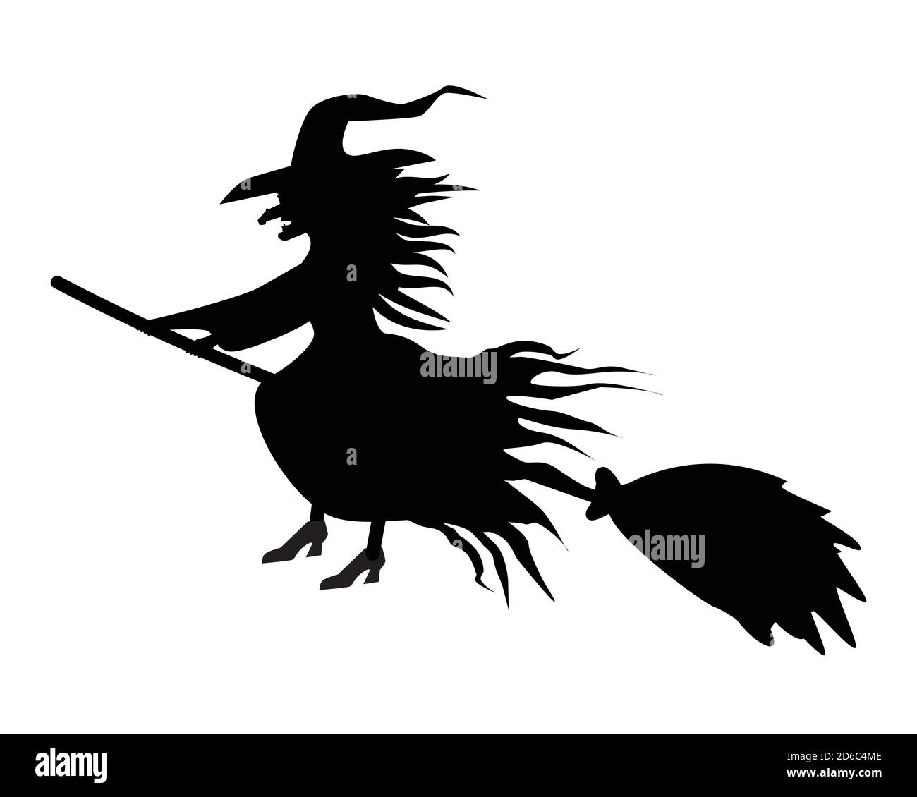 Black witch silhouette on white background Stock Vector Image & Art - Alamy