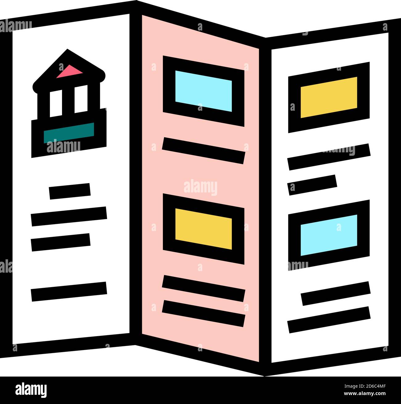 museum flyer color icon vector color illustration Stock Vector Image ...